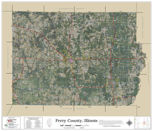 Perry County Illinois 2023 Aerial Wall Map | Mapping Solutions