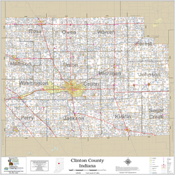 Clinton County Indiana 2025 Wall Map | Mapping Solutions