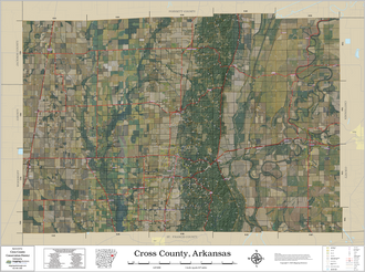 Cross County Arkansas 2025 Aerial Wall Map | Mapping Solutions