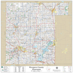 Waupaca County Wisconsin 2023 Wall Map | Mapping Solutions