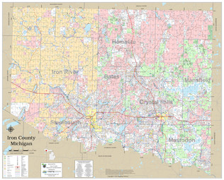 Iron County Michigan 2019 Wall Map | Mapping Solutions