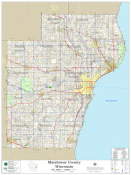 Manitowoc County Wisconsin 2023 Wall Map | Mapping Solutions