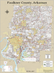 Faulkner County Arkansas 2024 Wall Map | Mapping Solutions