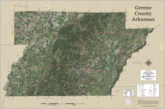 Greene County Arkansas 2025 Aerial Wall Map | Mapping Solutions