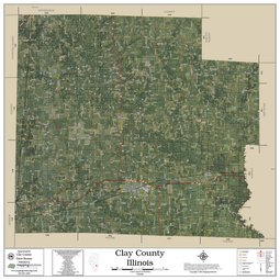 Clay County Illinois 2025 Aerial Wall Map | Mapping Solutions