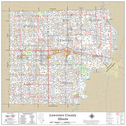 Lawrence County Illinois 2020 Wall Map | Mapping Solutions