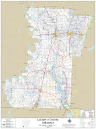 Lafayette County Arkansas 2024 Wall Map | Mapping Solutions