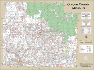 Oregon County Missouri 2024 Wall Map | Mapping Solutions