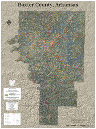 Baxter County Arkansas 2023 Aerial Wall Map | Mapping Solutions