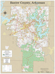 Baxter County Arkansas 2023 Wall Map | Mapping Solutions