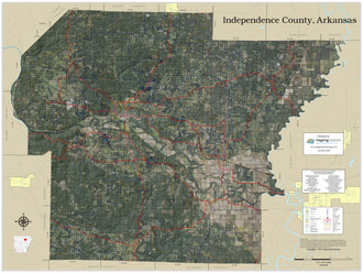 Independence County Arkansas 2024 Aerial Wall Map | Mapping Solutions