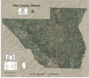 Pike County Illinois 2024 Aerial Wall Map | Mapping Solutions