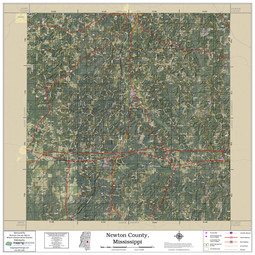 Newton County Mississippi 2024 Aerial Wall Map | Mapping Solutions
