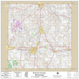 Newton County Mississippi 2024 Wall Map | Mapping Solutions