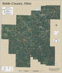 Noble County Ohio 2024 Aerial Wall Map | Mapping Solutions