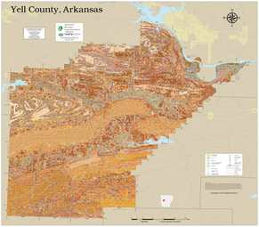 Yell County Arkansas 2024 Soils Wall Map | Mapping Solutions