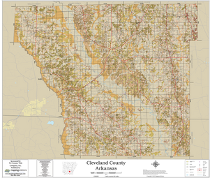 Cleveland County Arkansas 2024 Soils Wall Map | Mapping Solutions