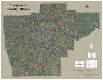 Sangamon County Illinois 2022 Aerial Wall Map | Mapping Solutions