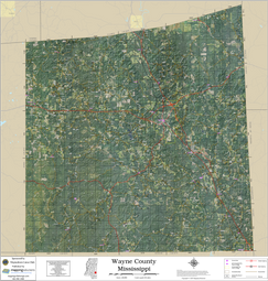Wayne County Mississippi 2025 Aerial Wall Map | Mapping Solutions