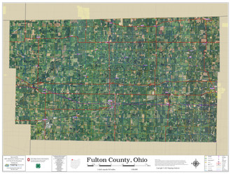 Fulton County Ohio 2023 Aerial Wall Map | Mapping Solutions