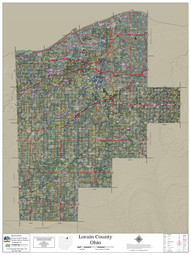 Lorain County Ohio 2023 Aerial Wall Map | Mapping Solutions
