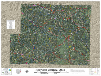 Harrison County Ohio 2023 Aerial Wall Map | Mapping Solutions