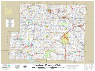 Harrison County Ohio 2023 Wall Map | Mapping Solutions