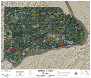 Hardin County Illinois 2023 Aerial Wall Map | Mapping Solutions