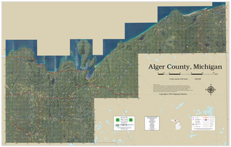 Alger County Michigan 2023 Aerial Wall Map | Mapping Solutions