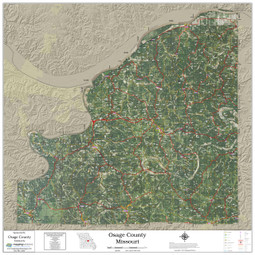 Osage County Missouri 2023 Aerial Wall Map | Mapping Solutions