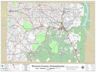 Warren County Pennsylvania 2023 Wall Map | Mapping Solutions