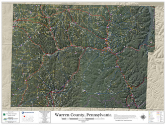 Warren County Pennsylvania 2023 Aerial Wall Map | Mapping Solutions