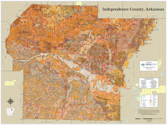 Independence County Arkansas 2024 Soils Wall Map | Mapping Solutions