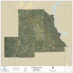 Chilton County Alabama 2024 Aerial Wall Map | Mapping Solutions
