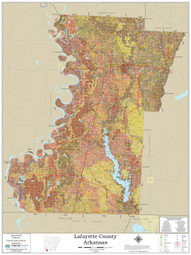 Lafayette County Arkansas 2024 Soils Wall Map | Mapping Solutions