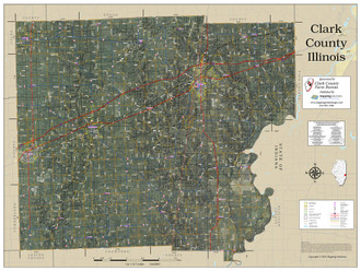 Clark County Illinois 2024 Aerial Wall Map | Mapping Solutions