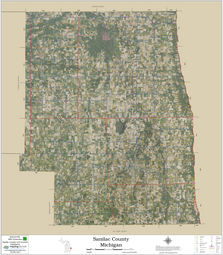 Sanilac County Michigan 2025 Aerial Wall Map | Mapping Solutions