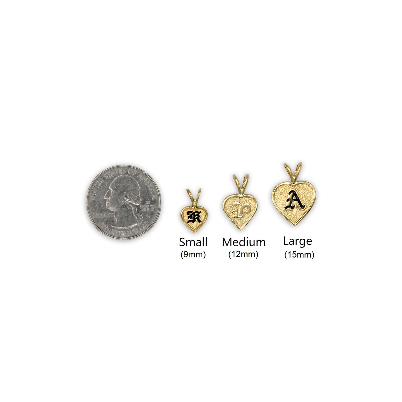 Heart Initial Pendant (S,M,L)