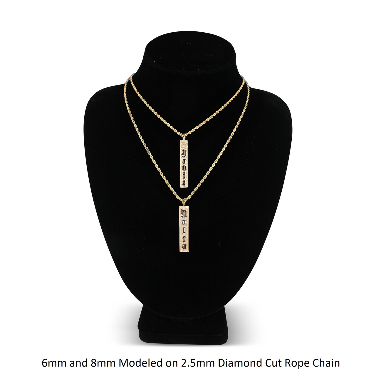 Raised Letter Vertical Pendant
