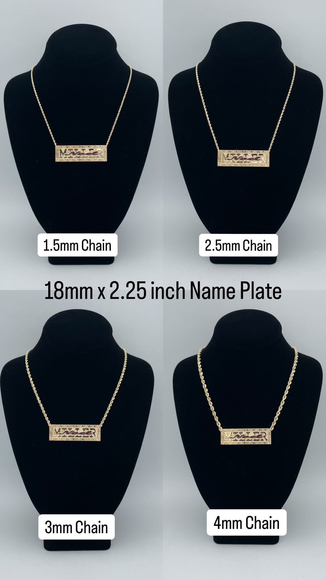 Fancy Scroll Name Plate With Stacked Names
