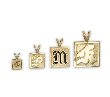 Square Initial Pendant (S,M,L,XL)