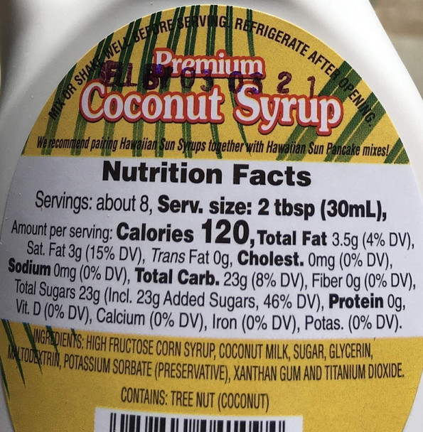 Hawaiian Sun Premium Coconut Syrup