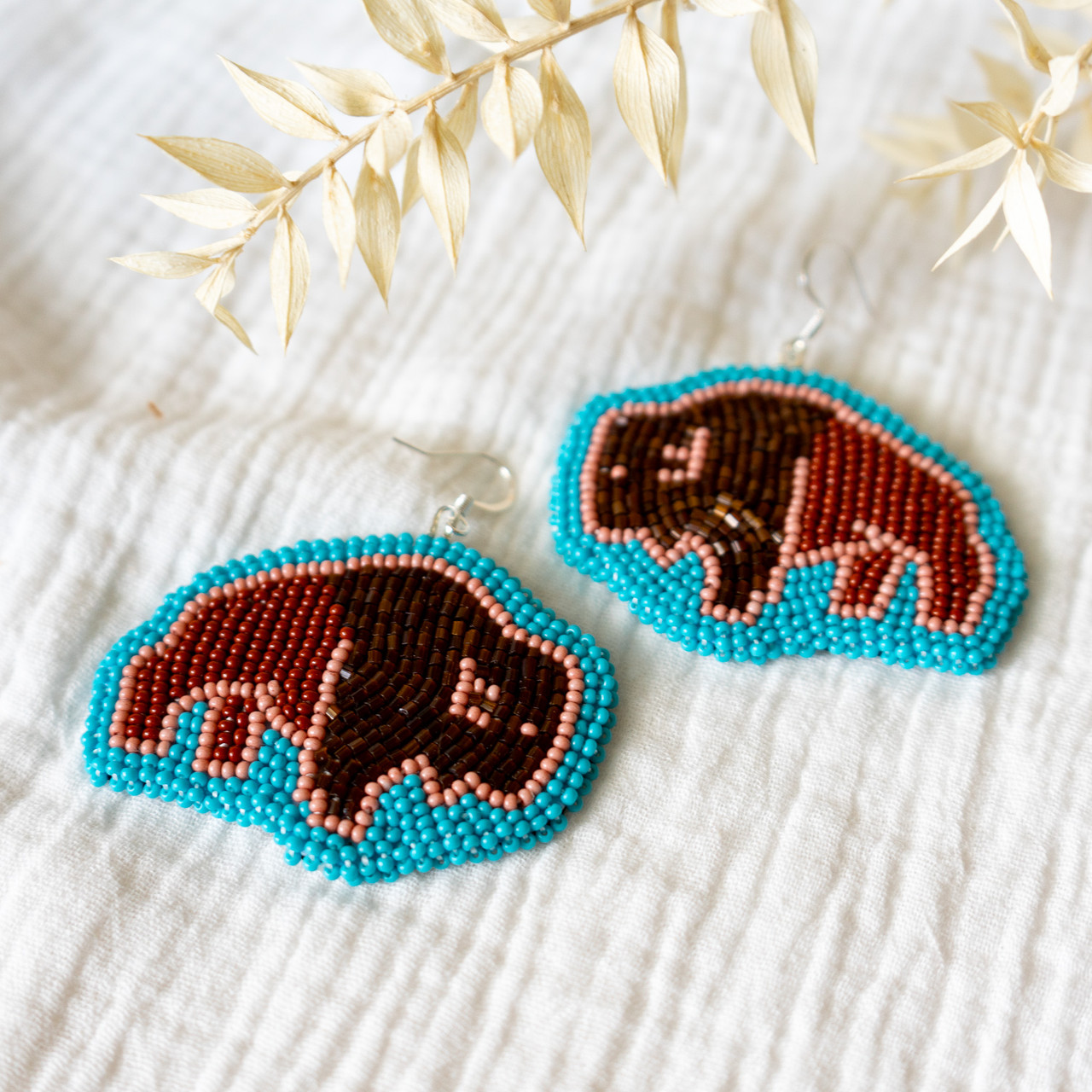 Bison Beaded Earrings - Glacier National Park Conservancy