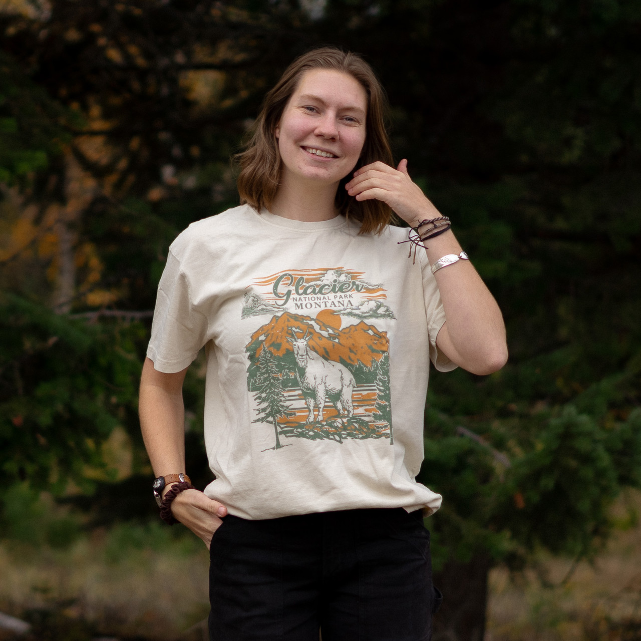 Tri-Color Goat T-Shirt - Glacier National Park Conservancy