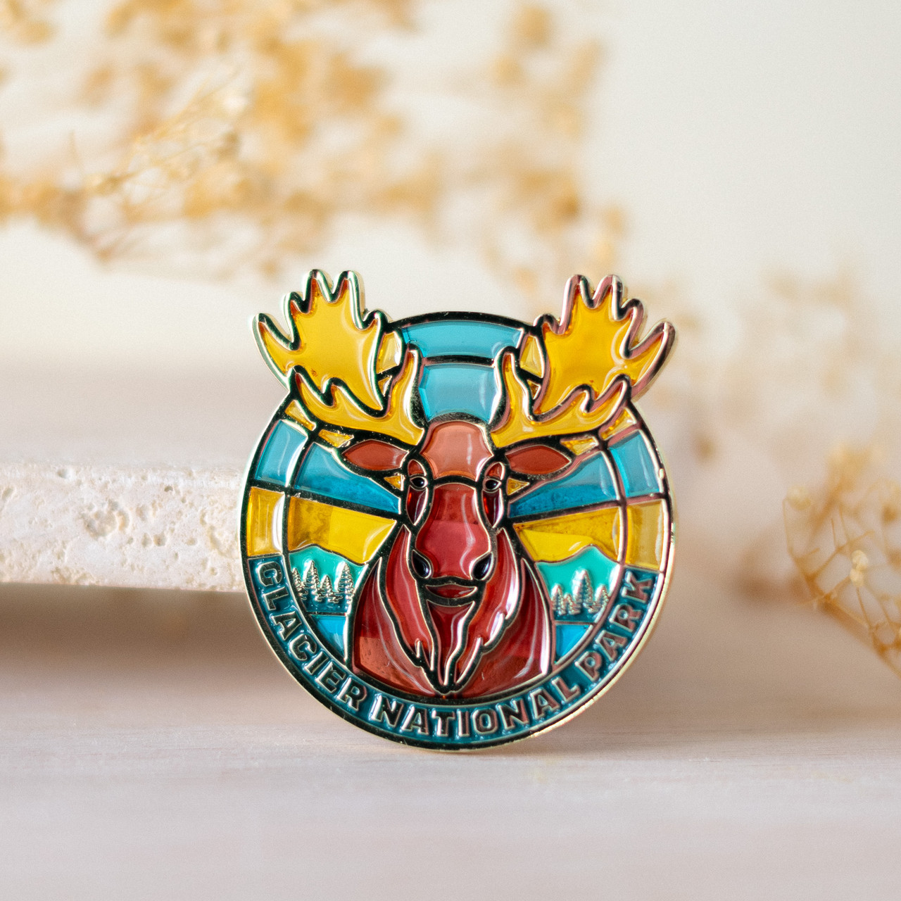 Stained Glass Moose Magnet - Glacier National Park Conservancy