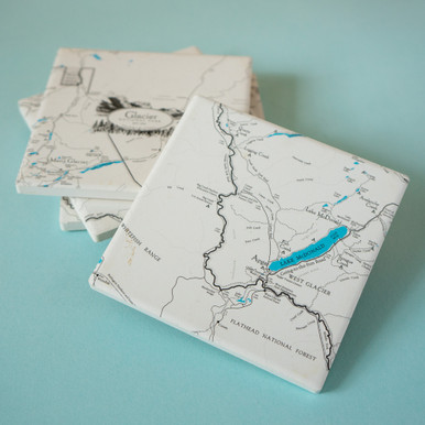 Glacier 4 Piece Coaster Set - Glacier National Park Conservancy