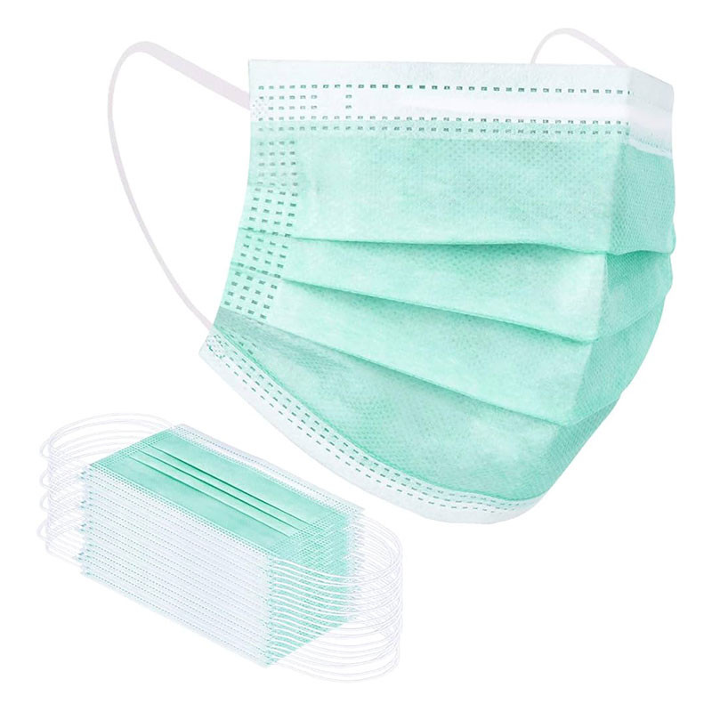 Daily Protective Green Ear Loop Masks 50/Box - Dental Market