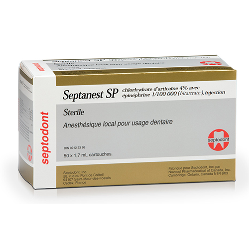 Septanest SP 1:100,000 Epi 4% 50/Pk - Dental Market