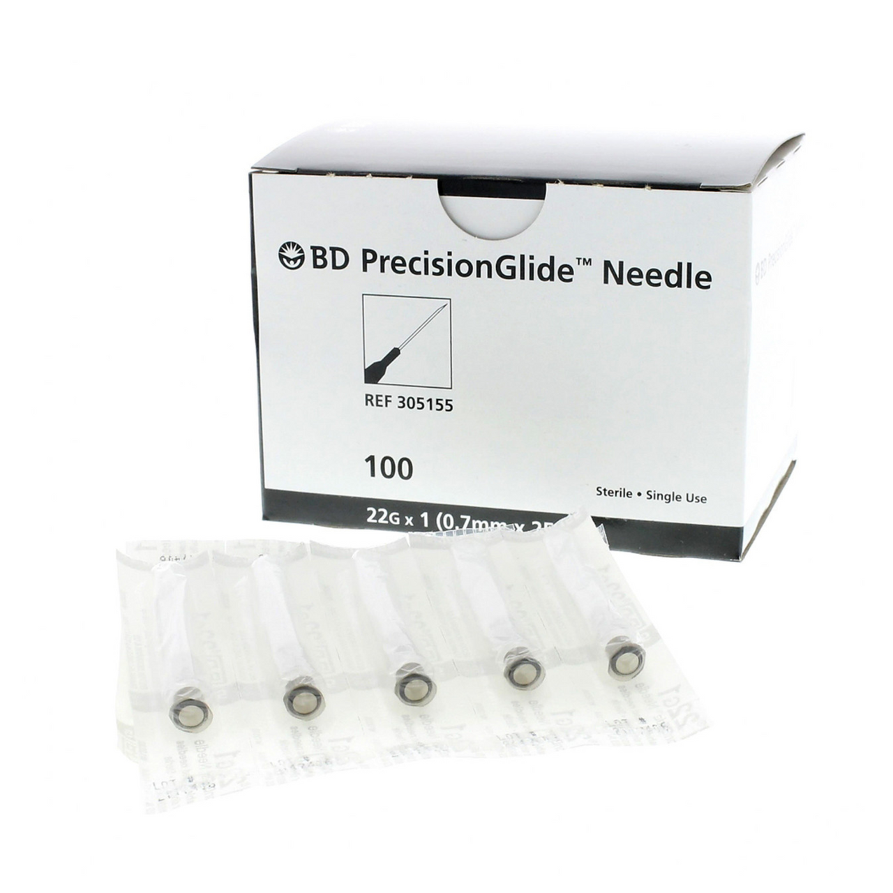 PrecisionGlide Hypodermic Needle 22Gx1" Black Conventional 100/Box ...