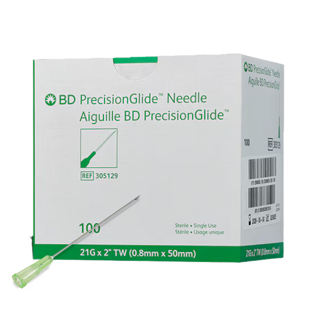 PrecisionGlide Hypodermic Needle 21Gx2" Green Conventional 100/Box ...